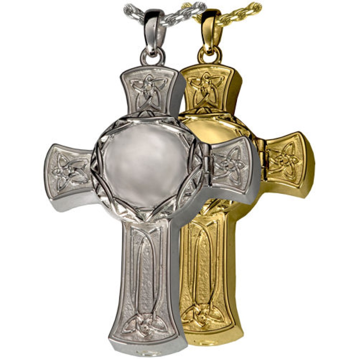 Celtic Knot Cross Photo Urn Locket for Ashes Celtic Knot Cross Photo Urn Locket for Ashes